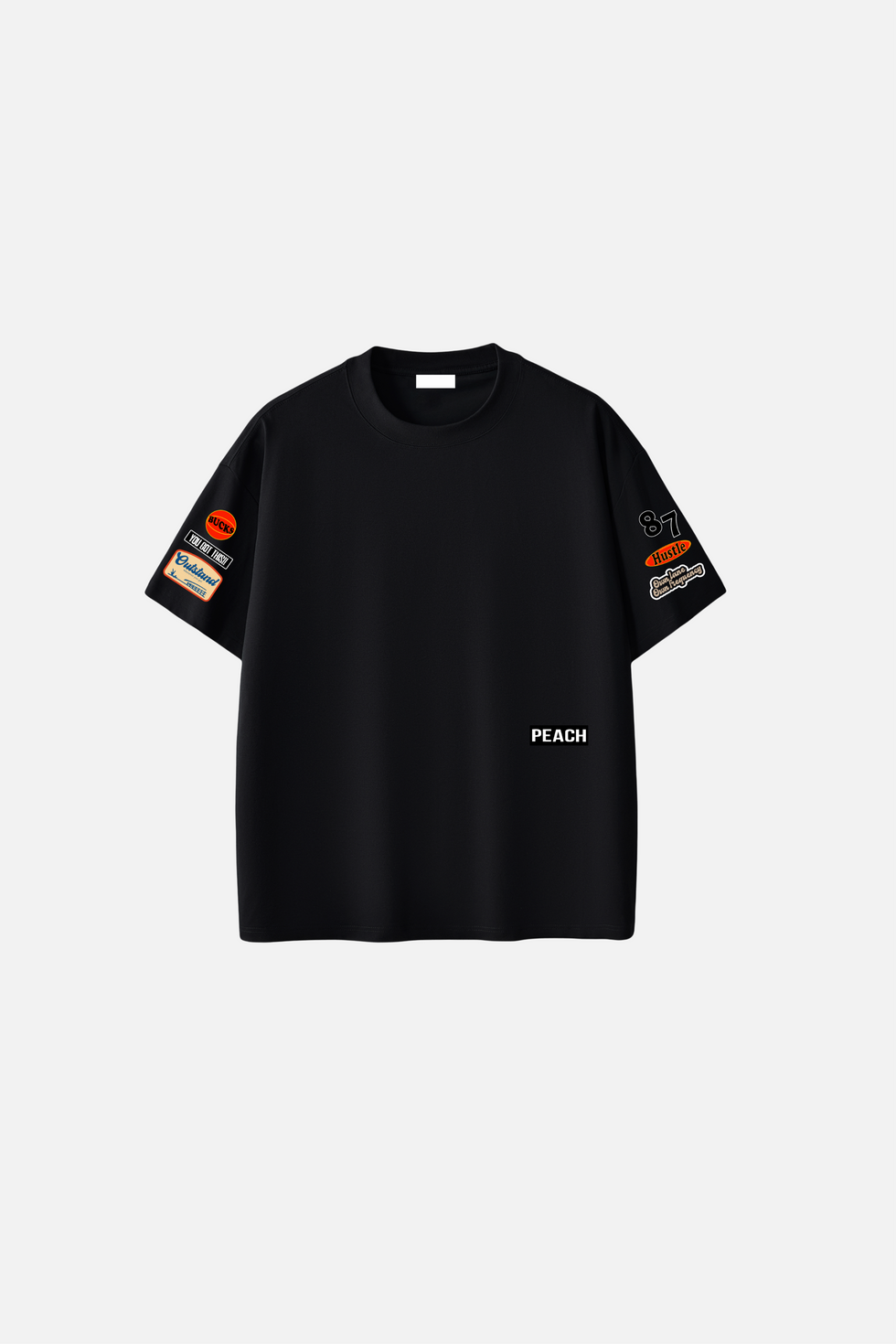 Founder’s Tee Embroided Tshirt (Black) – Peach